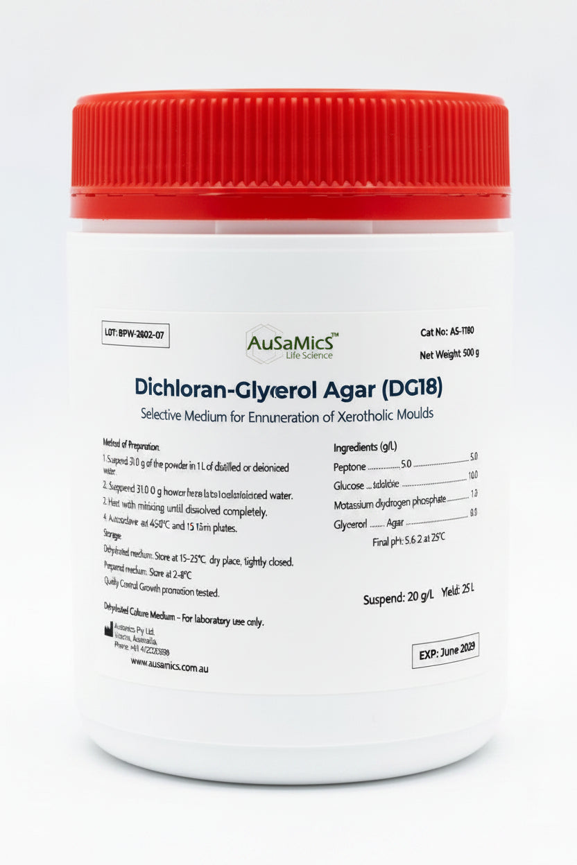 DG18 Agar | Dichloran Glycerol Agar for Xerophilic Moulds | Ausamics ...